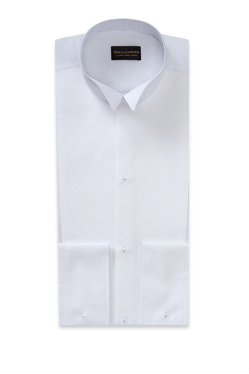 White Ritz Wing Collar Classic Fit Evening Shirt – New and Lingwood