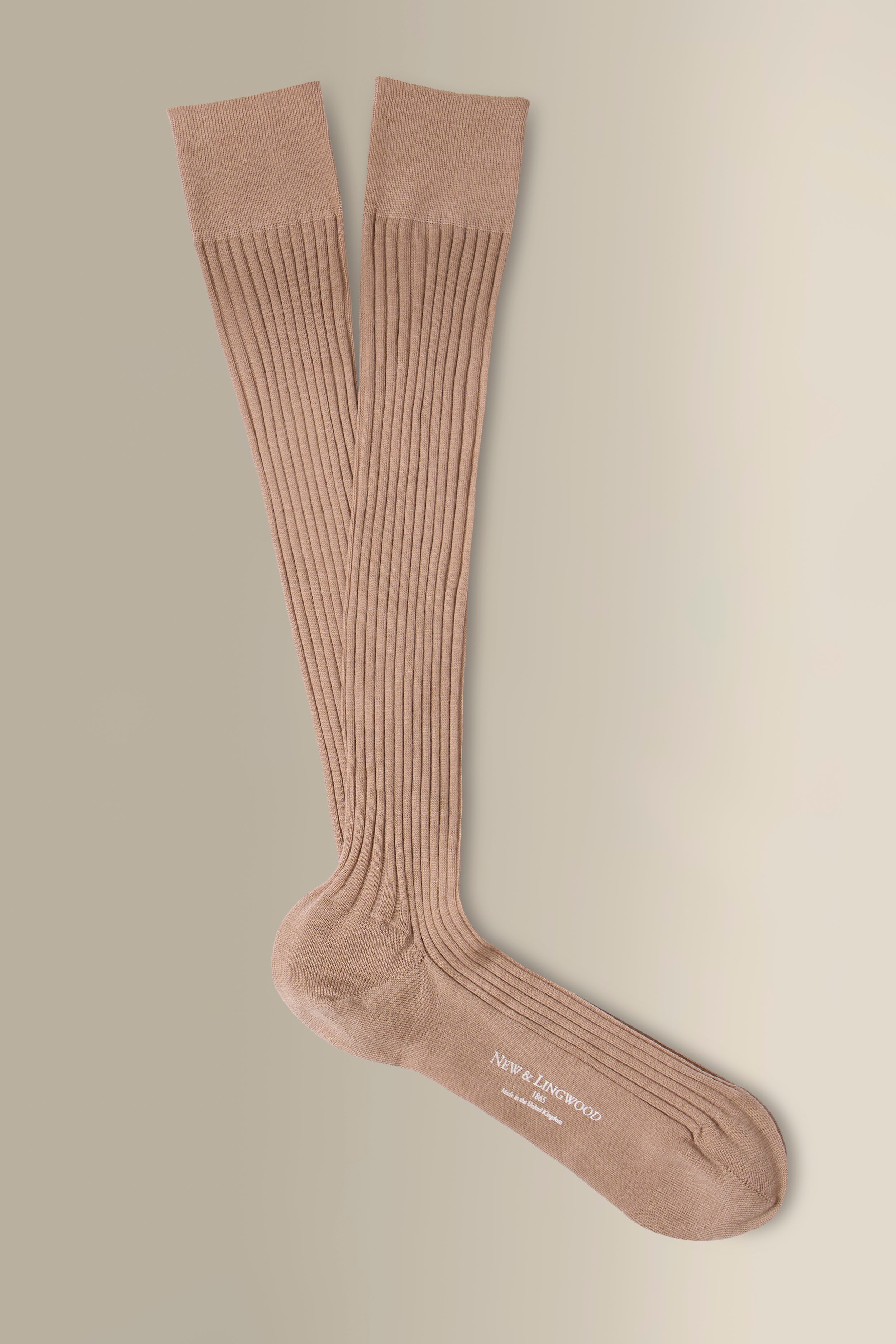 Light Khaki Long Wool Socks – New and Lingwood