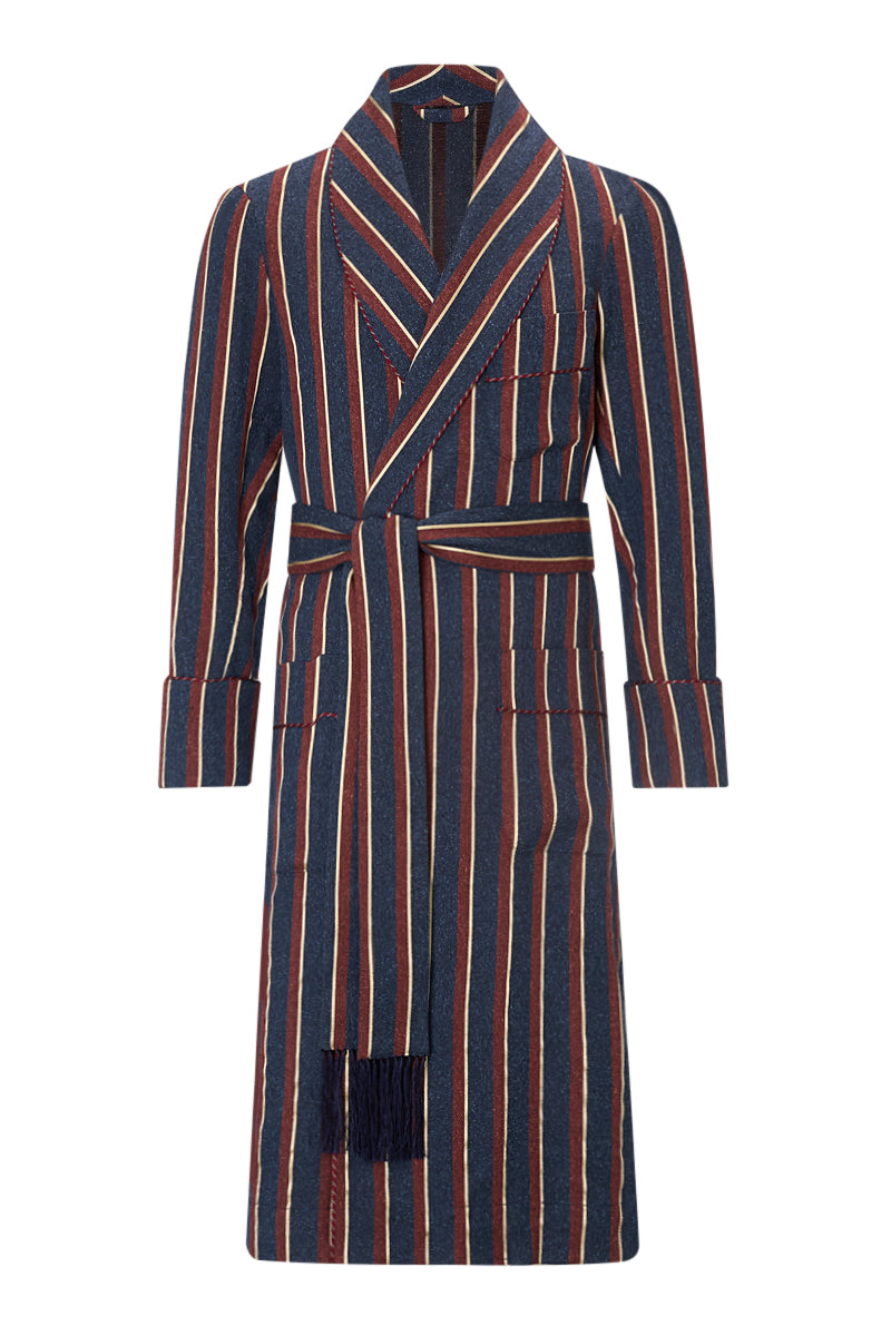 Elevated Stripe Unlined Silk & Wool Dressing Gown – New and Lingwood