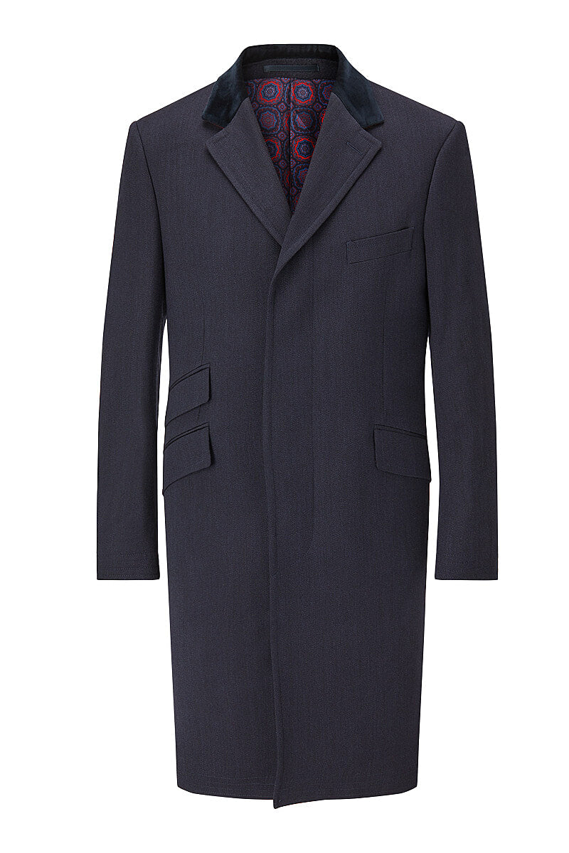 Navy Covert Coat – New and Lingwood